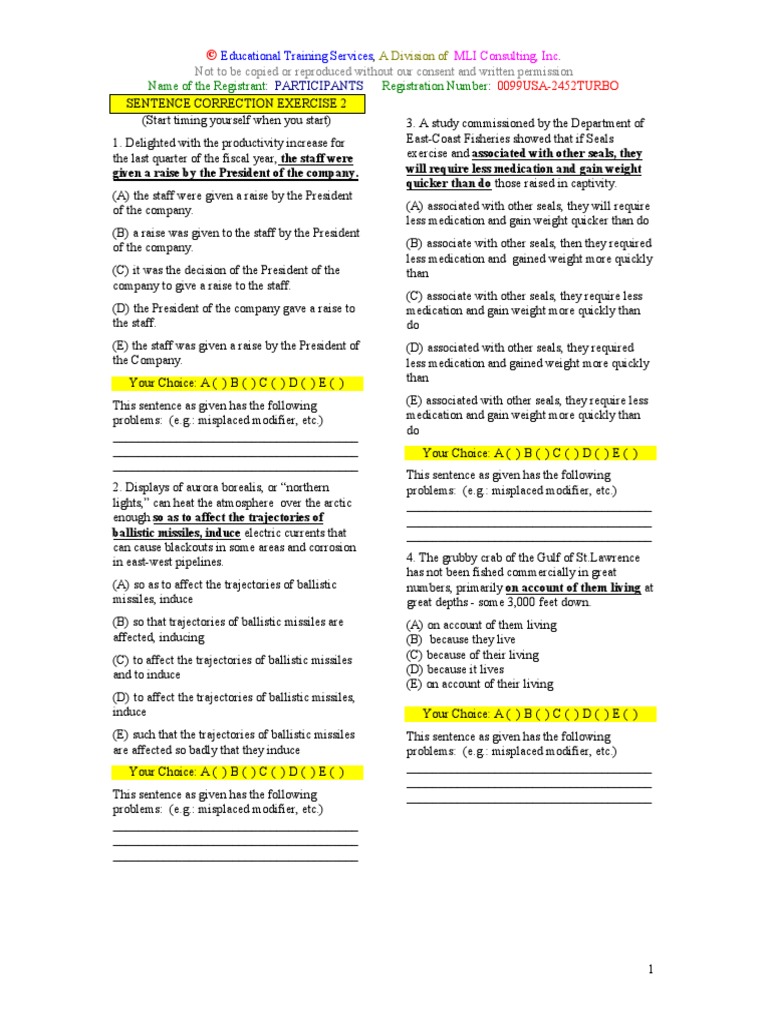 Sentence Correction Exercises 2-6 | PDF | Proteins | Earthquakes