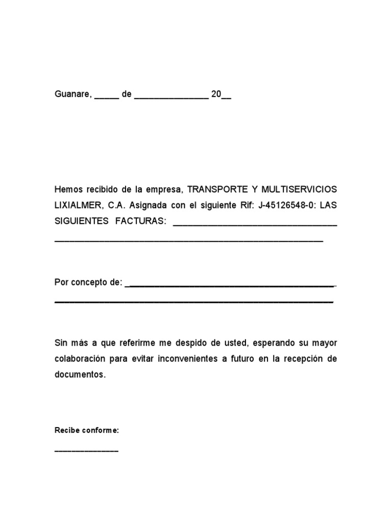 Modelo de Nota de Entrega de Documentos | PDF | Negocios