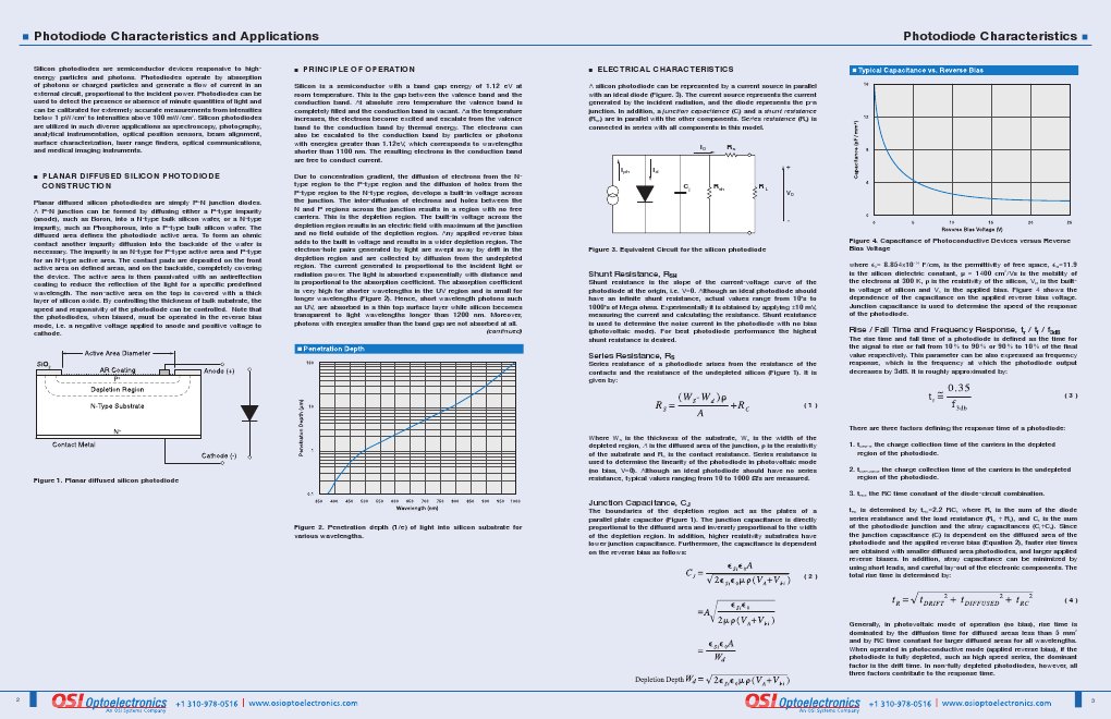 Photodiode Characteristics Overview | PDF