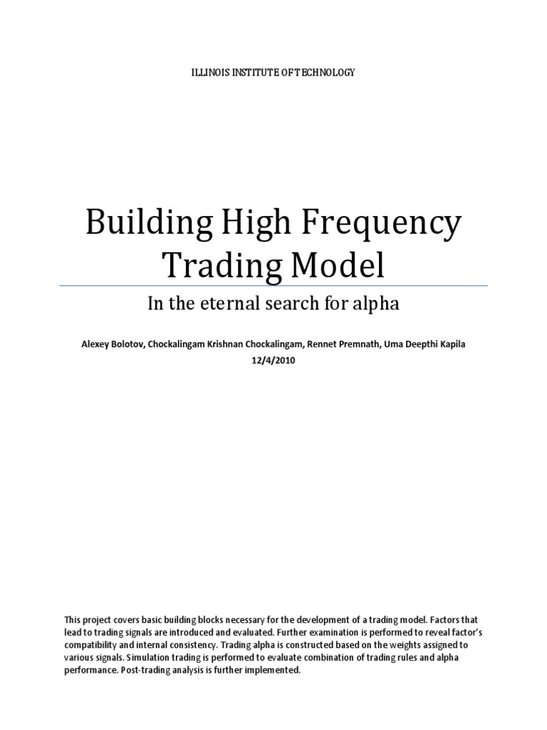 Building High Frequency Trading Model | PDF | High Frequency Trading ...