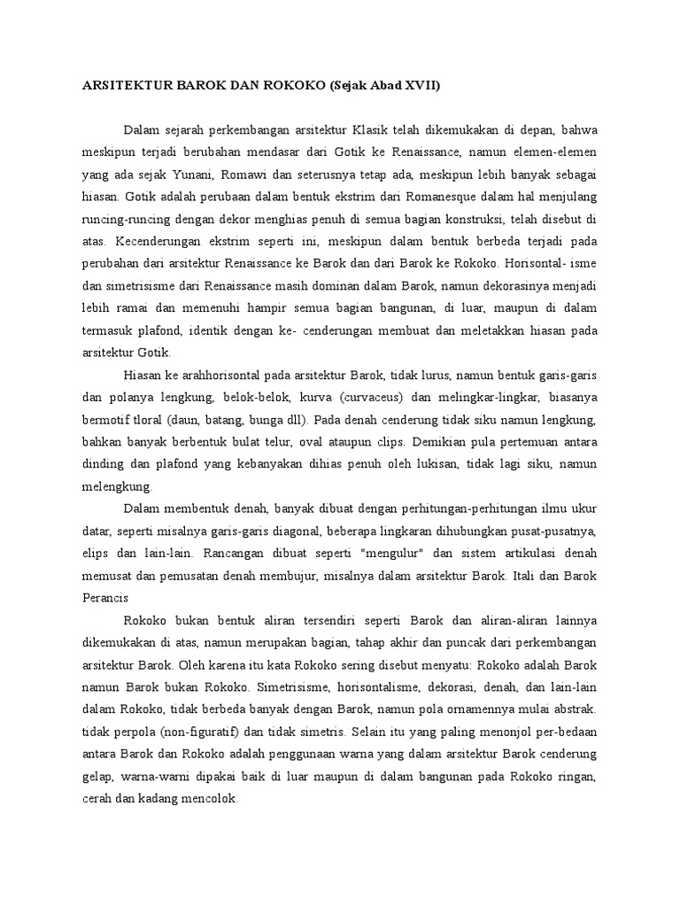Arsitektur Barok dan Rokoko | PDF