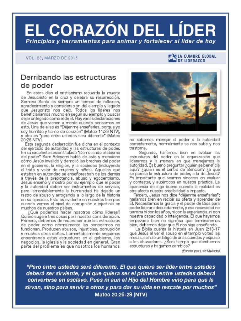 03 El Corazon Del Lider Marzo - 16 | PDF | Jesús | Liderazgo