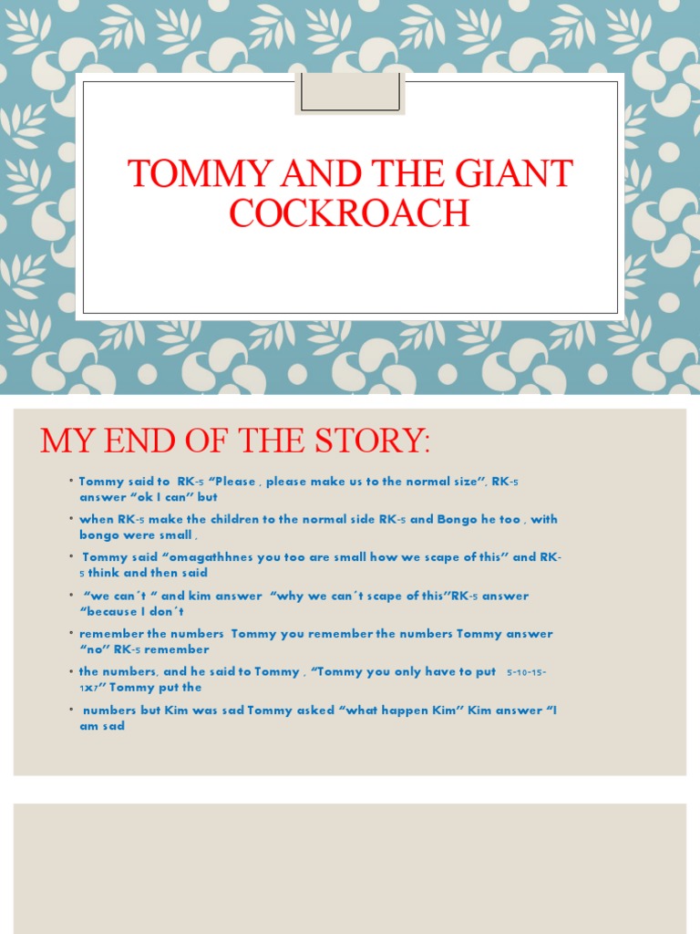 Tommy and The Giant Cockroach | PDF