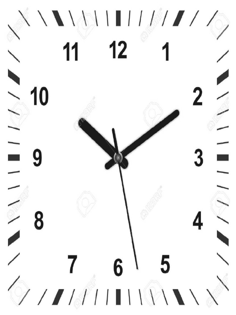 3d Realistic Square Shaped Clock Vector Illustration | PDF