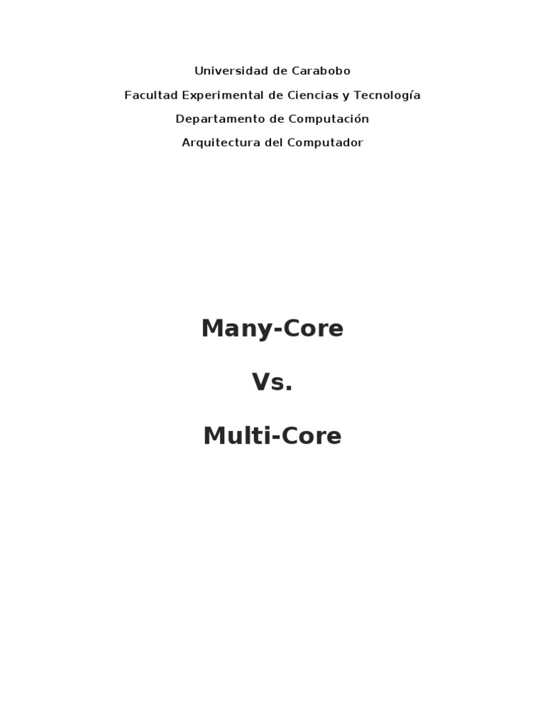 Comparativa: Many-Core vs Multi-Core | PDF | Unidad Central de ...