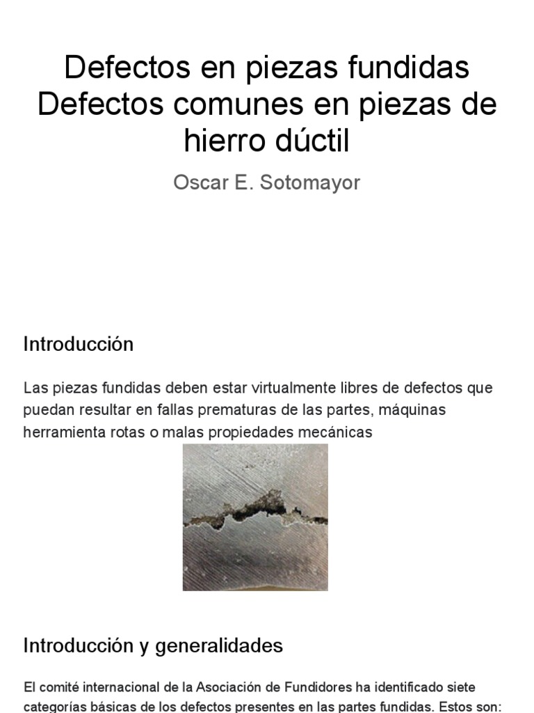 Defectos Comunes en Partes de Hierro Ductil | PDF | Rieles | Fundición