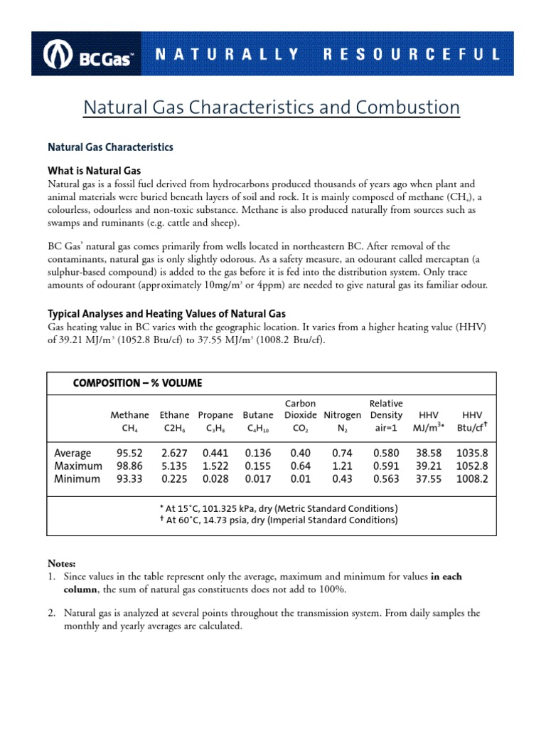 Natural Gas Characteristics & Combustion | PDF | Natural Gas | Kilowatt ...