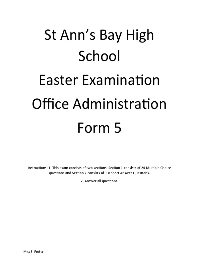 Form 5 OA Exam | PDF | Payments | Employment