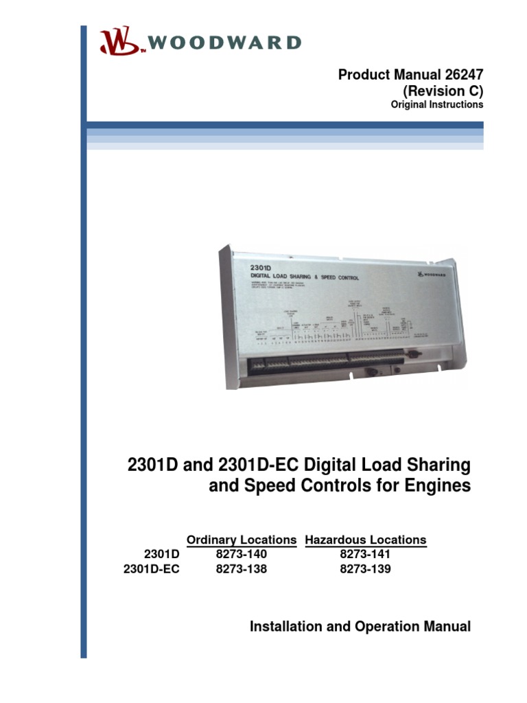 Woodward 2301D Manual Rev C | PDF | Switch | Relay