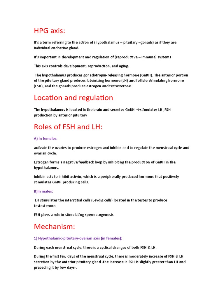 HPG Axis:: A) in Females | PDF | Luteinizing Hormone | Women's Health