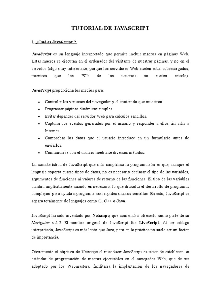 Completo Javascript Pdf Script Java Lenguaje De Programación