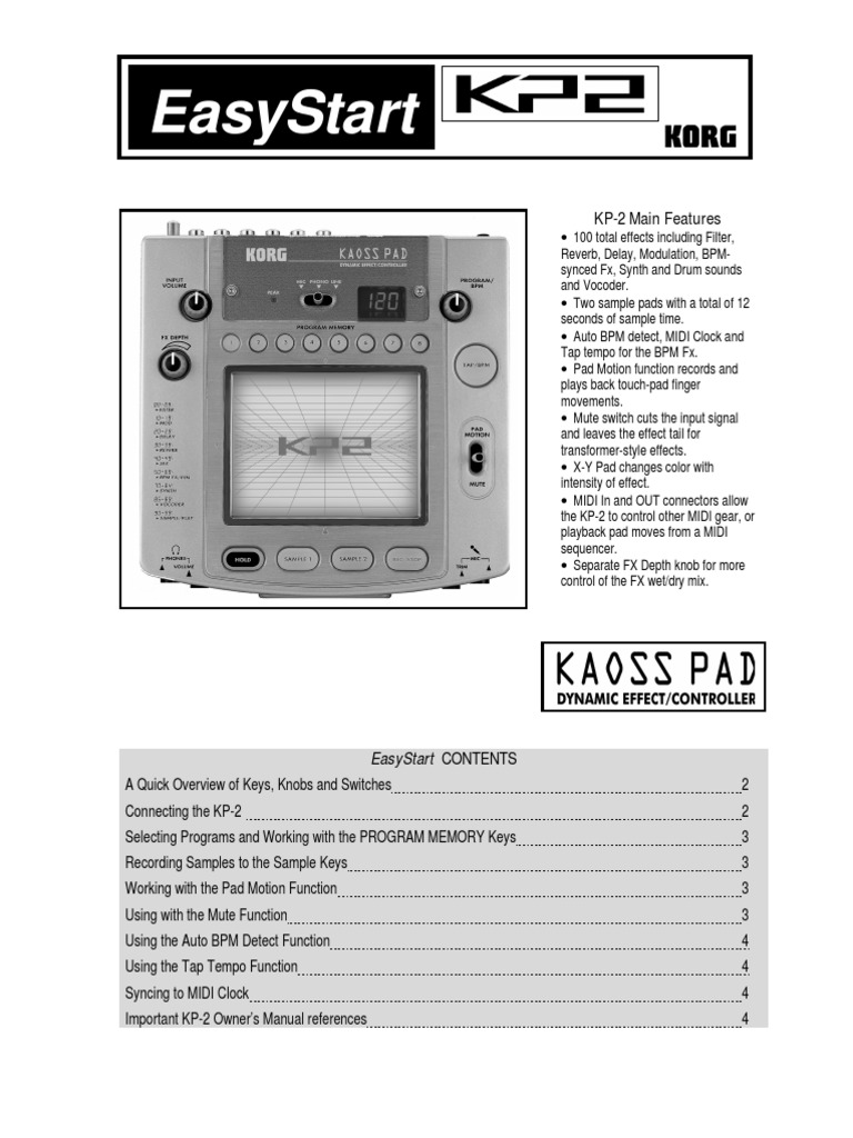 KP2EZStart 633661789486740000 | PDF | Tempo | Electrical Engineering