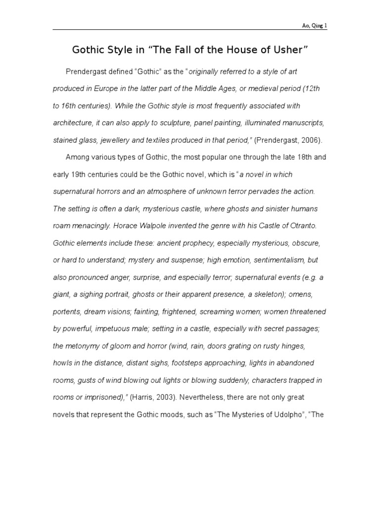 Gothic Elements in Usher's Fall | PDF | Gothic Fiction | Horror Fiction