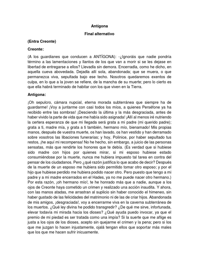 Final Alternativo Antígona | PDF