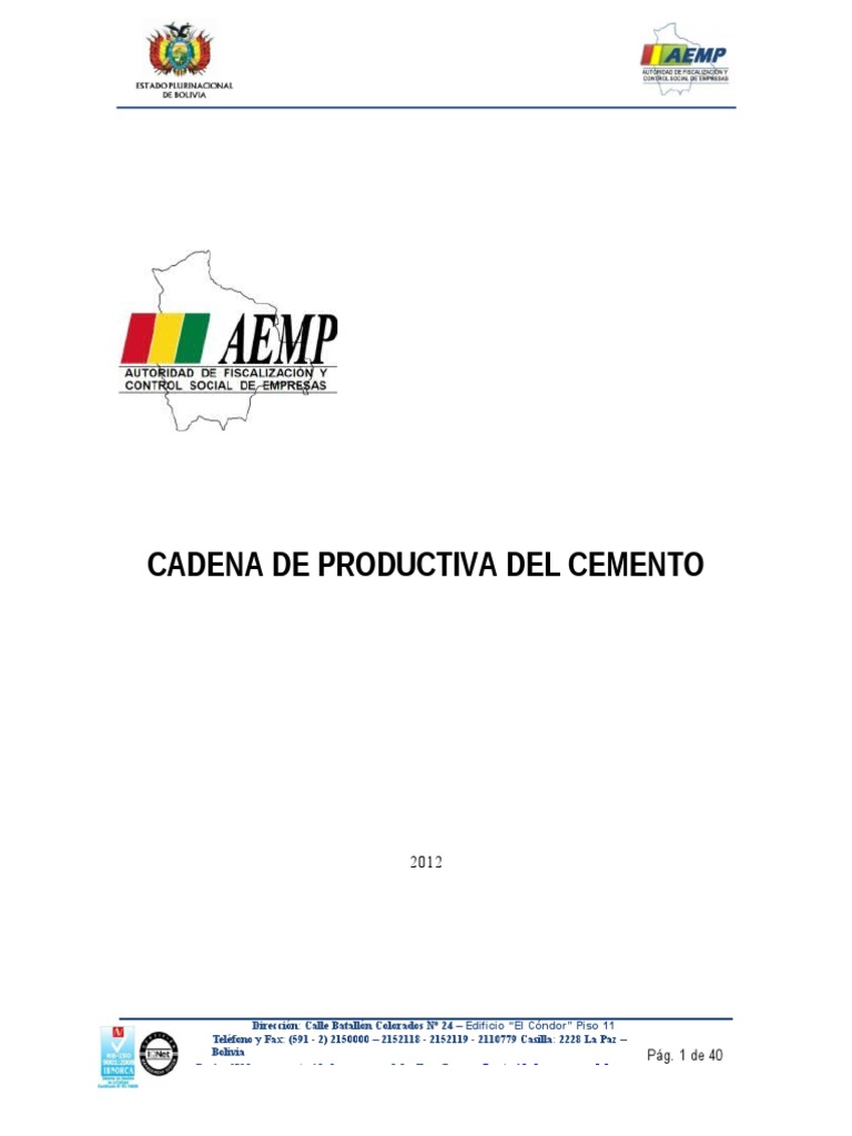 Cadena Productiva Del Cemento New | PDF | Hormigón | Cemento