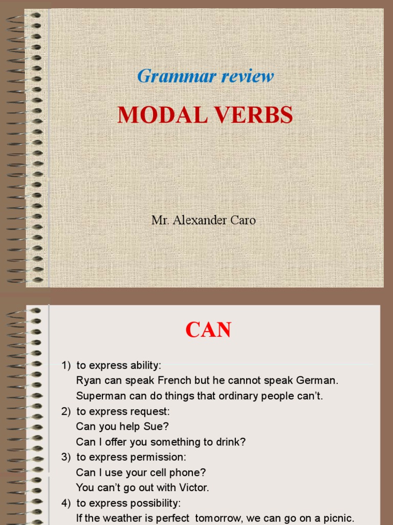 Grammar Review: Modal Verbs | PDF | Morphology | Cognitive Science