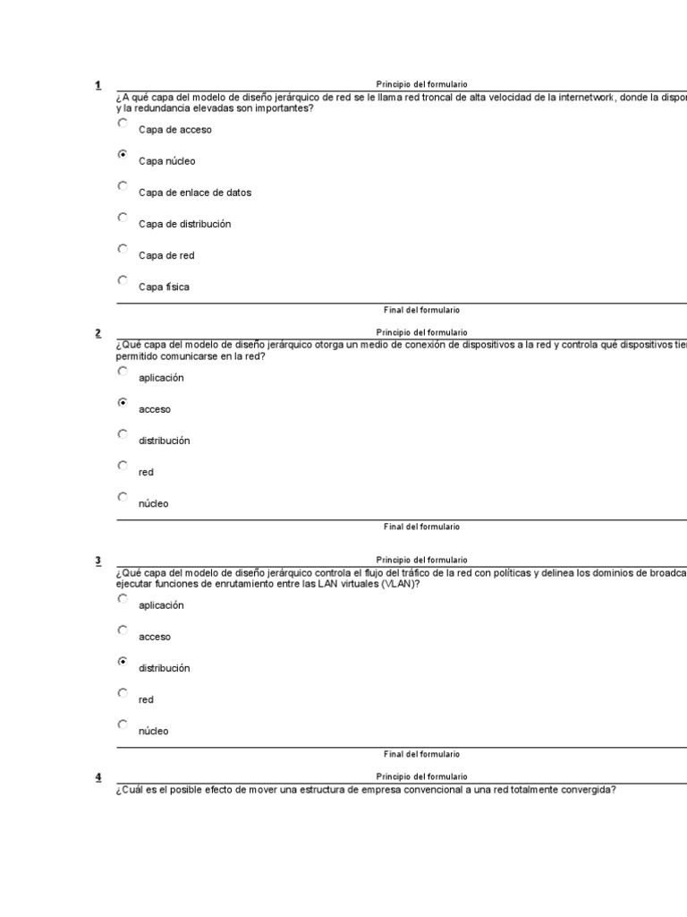 Examen 1 Ccna 3 100 Pdf Conmutador De Red Red De Computadoras