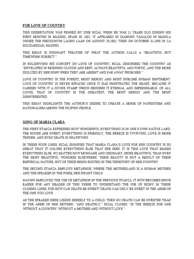 For Love of Country | PDF | Philippines | Poetry