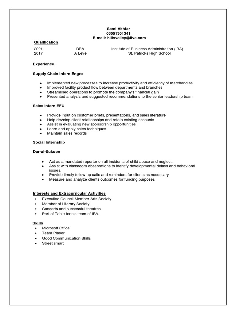 Sami Akhtar Resume PDF | PDF | Business