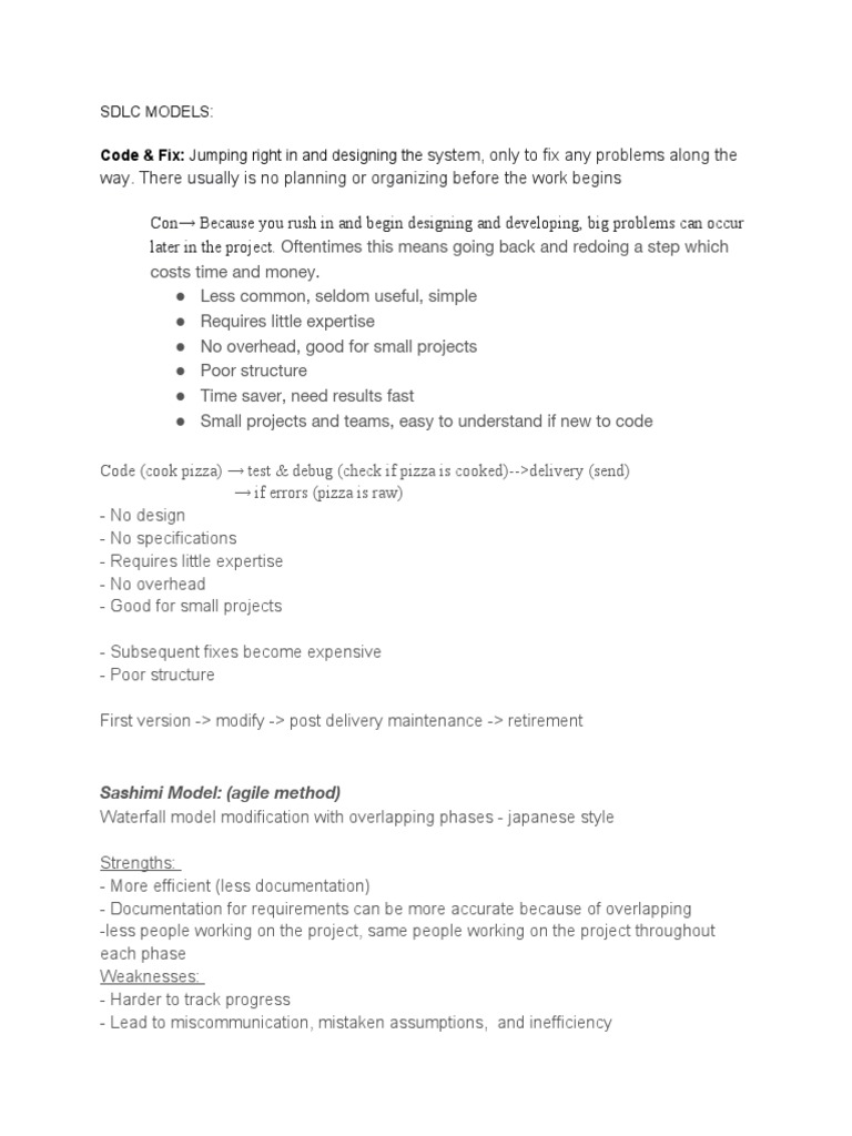 Code & Fix: Jumping Right in and Designing The: SDLC Models | PDF ...