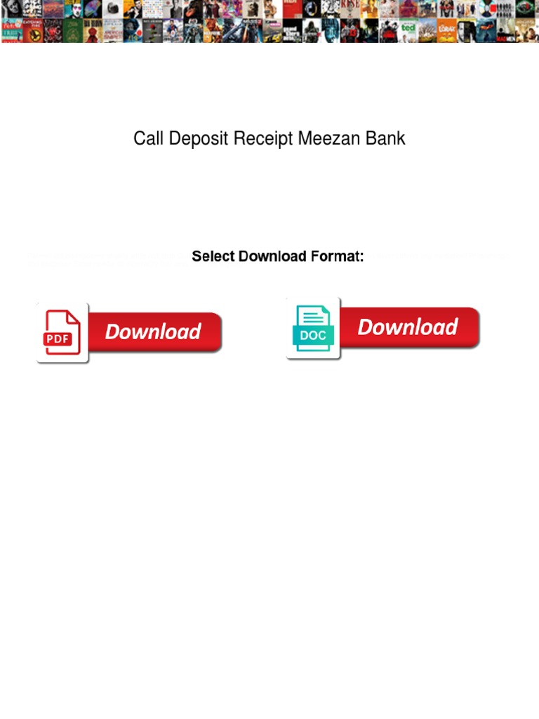 Call Deposit Receipt Meezan Bank | PDF | Deposit Account | Receipt