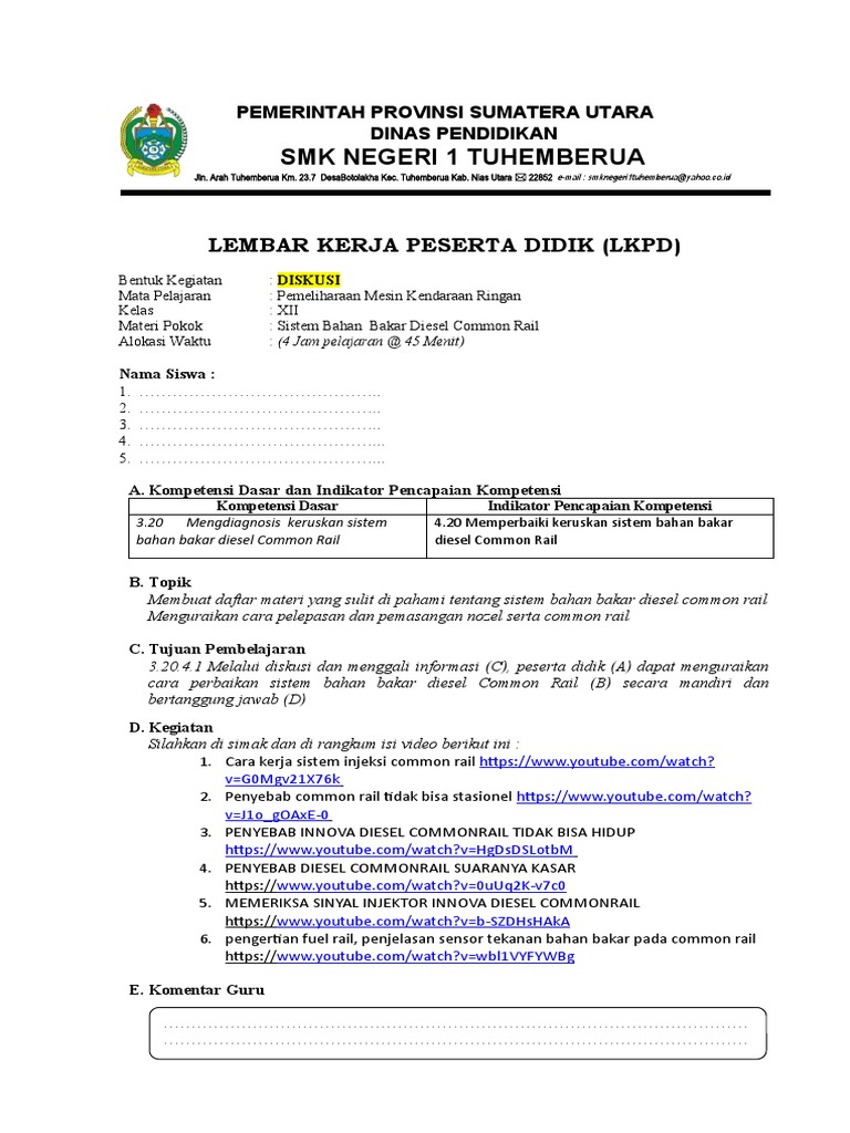 LKPD1 - Common Rail - Desman Telaumbanua | PDF