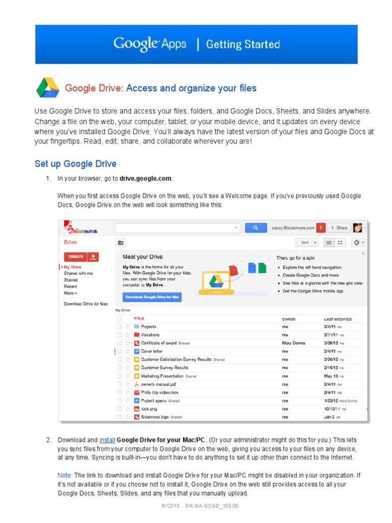 Google Drive Setup & File Management | PDF | Computer File | System ...