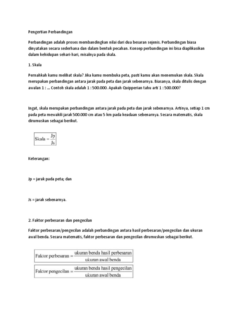 Pengertian dan Jenis-Jenis Perbandingan | PDF