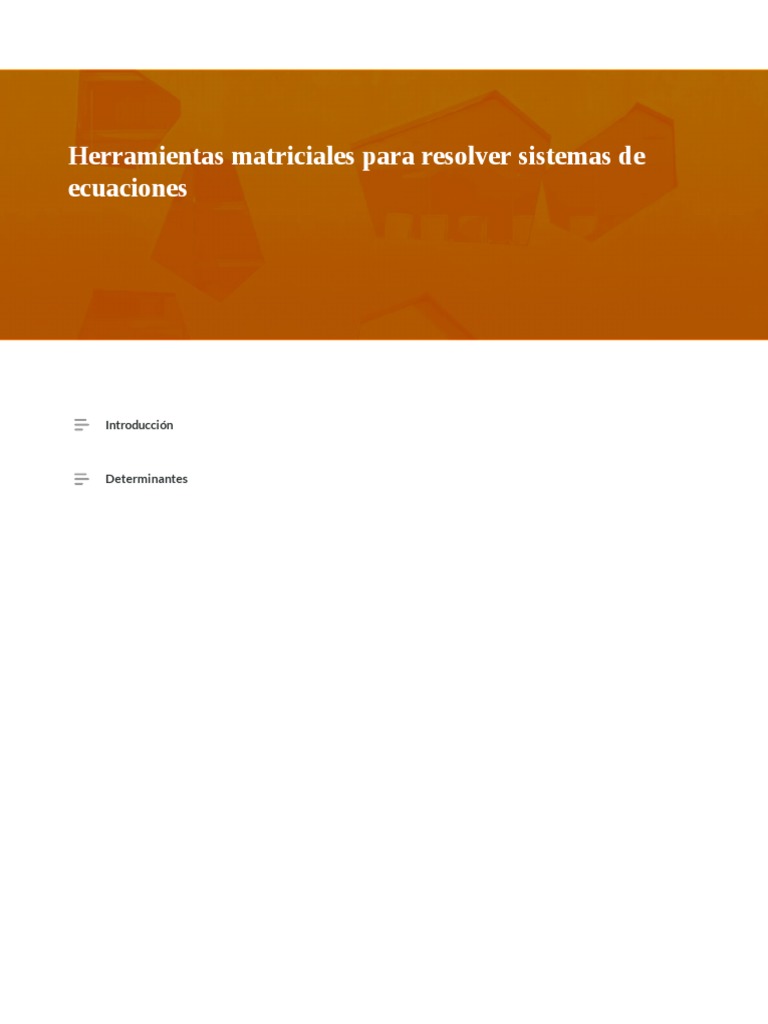 Herramientas Matriciales para Resolver Sistemas de Ecuaciones | PDF ...