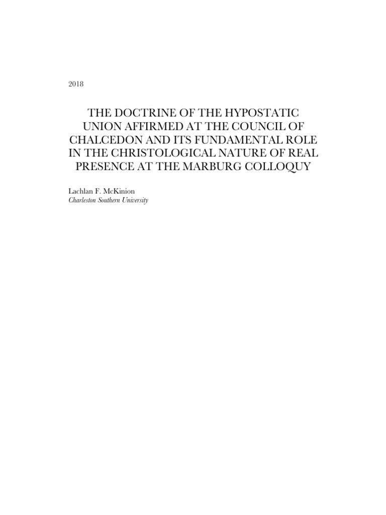 The Doctrine of The Hypostatic Union Aff | PDF | Christology | Council ...