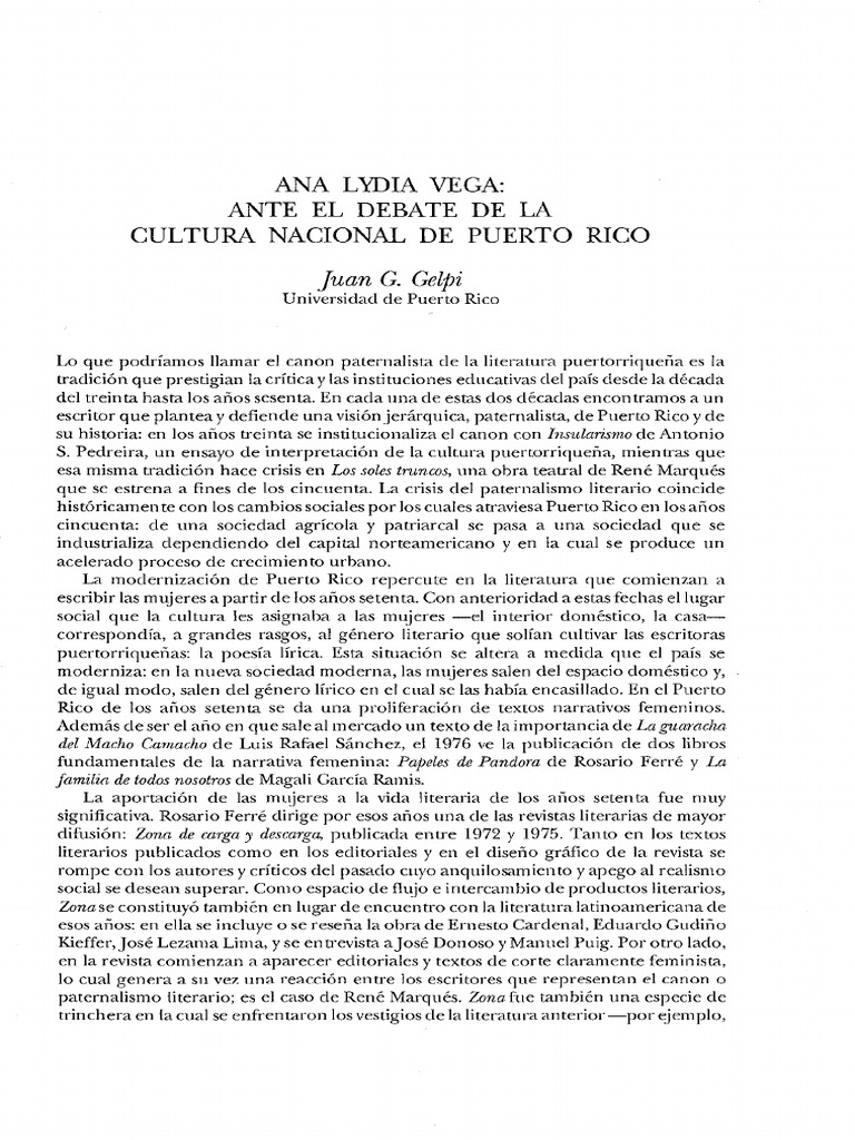 Biografía de Ana Lydia Vega | PDF | Puerto Rico | Ensayos