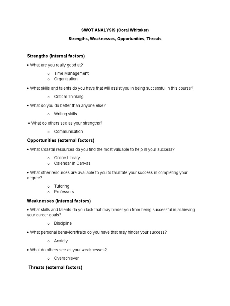 Swot Analysis | PDF | Swot Analysis | Human Nature