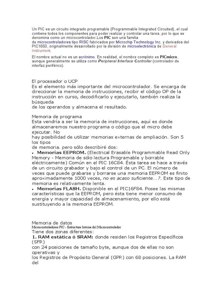 Microcontroladores Risc Microchip Technology Inc. Microelectrónica ...
