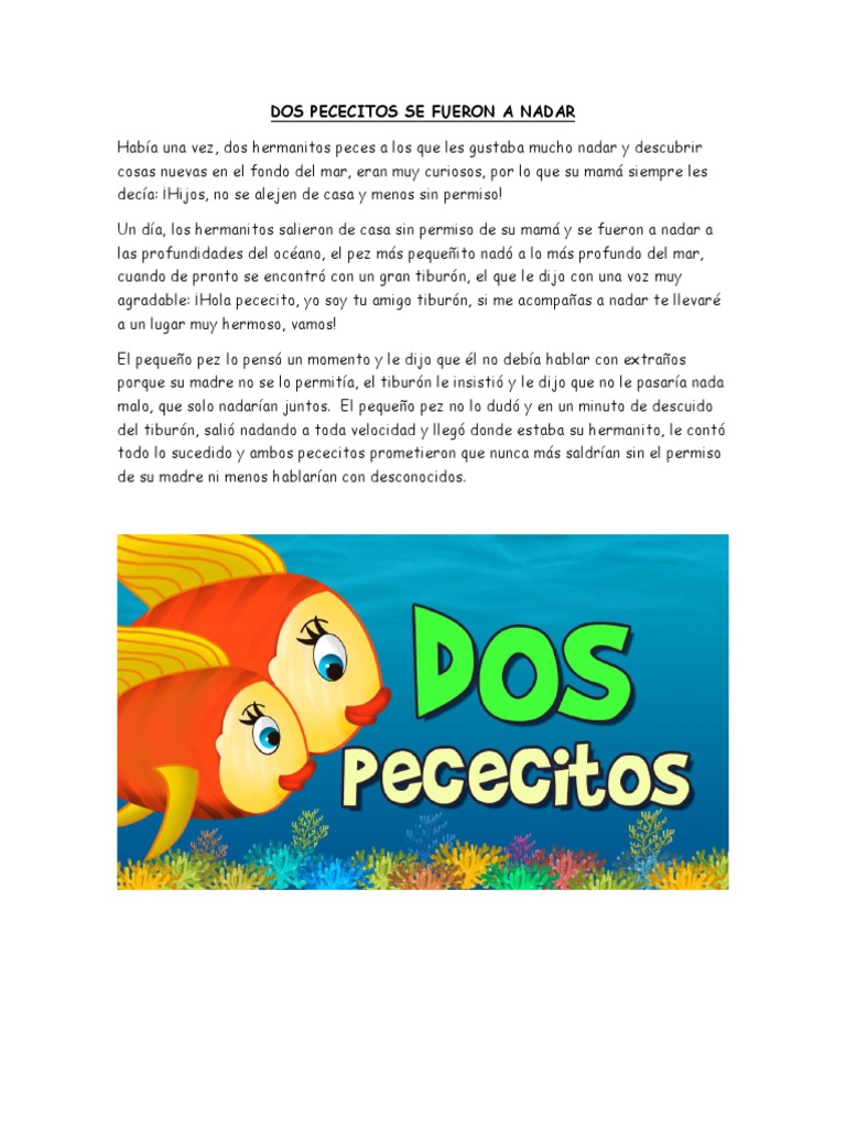 Dos Pececitos Se Fueron A Nadar 2 | PDF