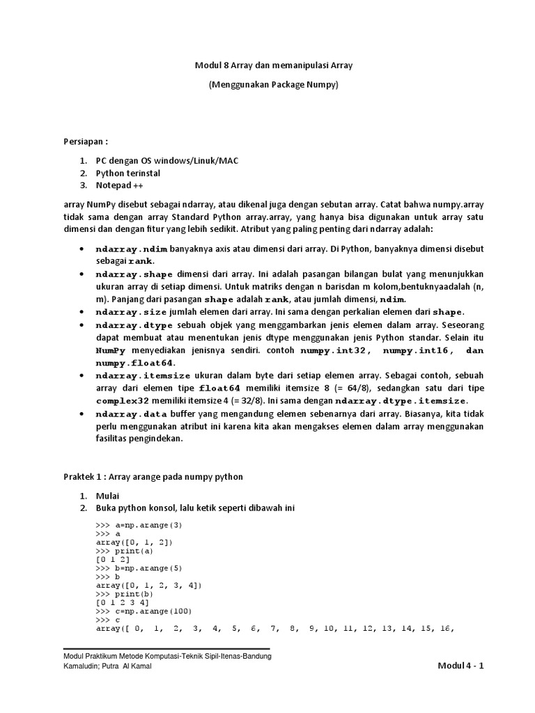 Modul 8 Array Dan Memanipulasi Array | PDF