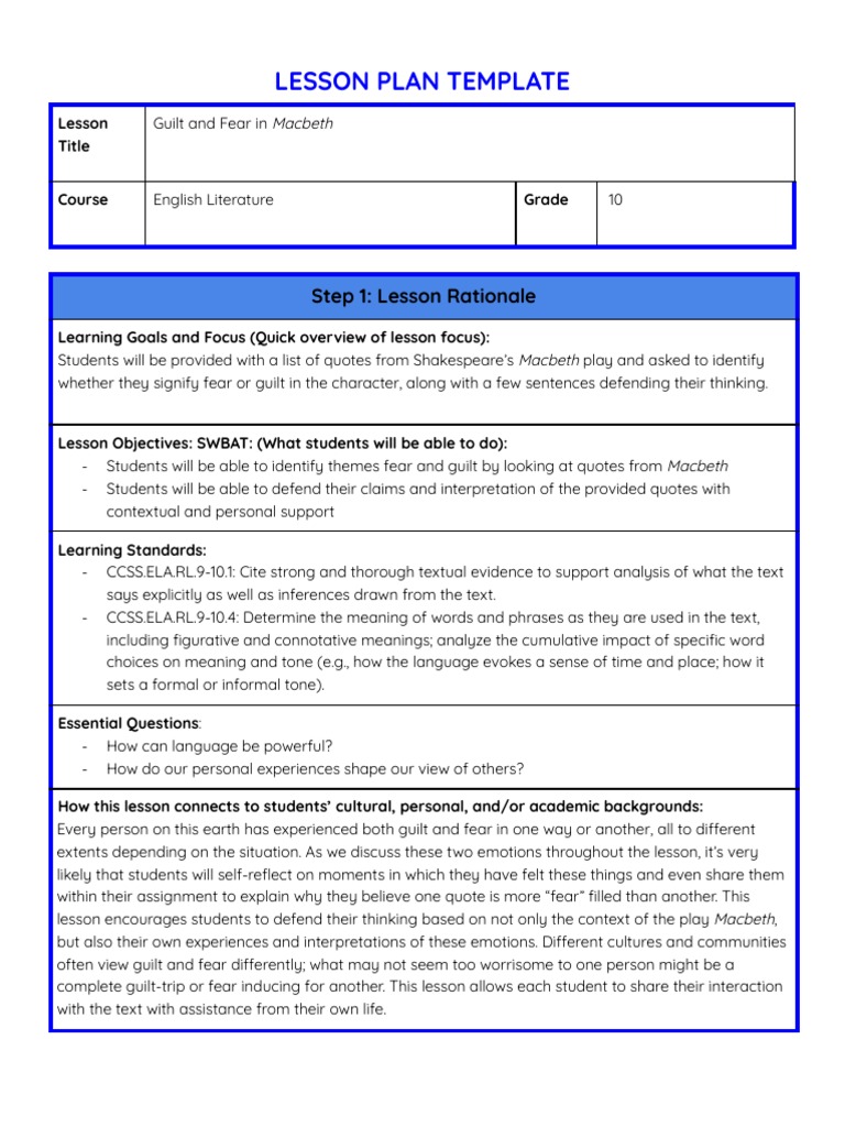 Asynchronous Lesson Plan | PDF | Mindfulness | Guilt (Emotion)
