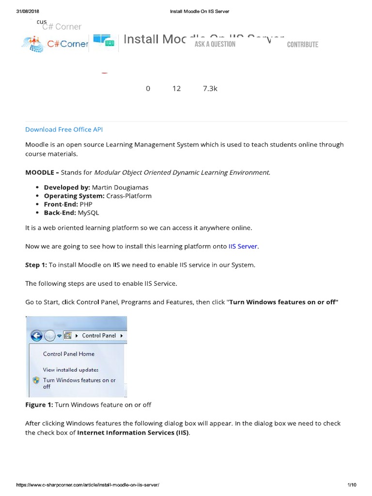 Install Moodle On IIS Server | PDF