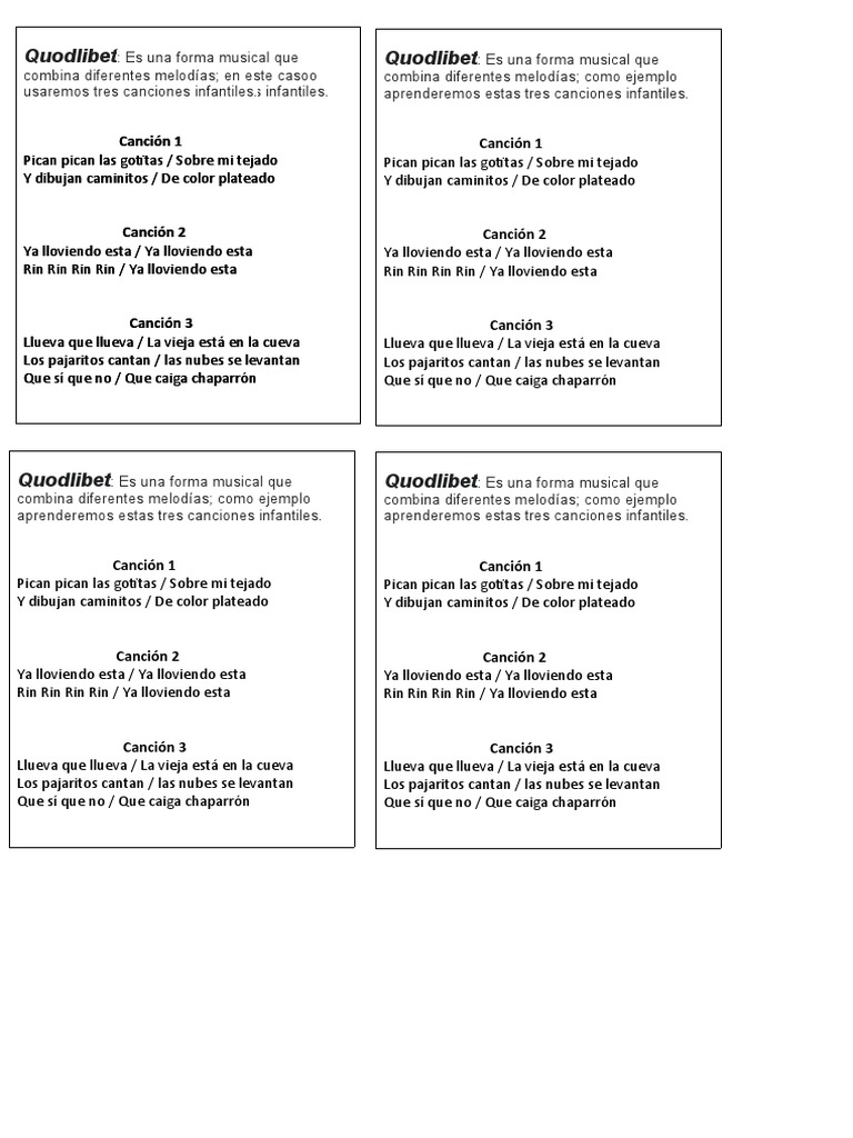 Quodlibet La Lluvia | PDF | Música clásica | Musicología