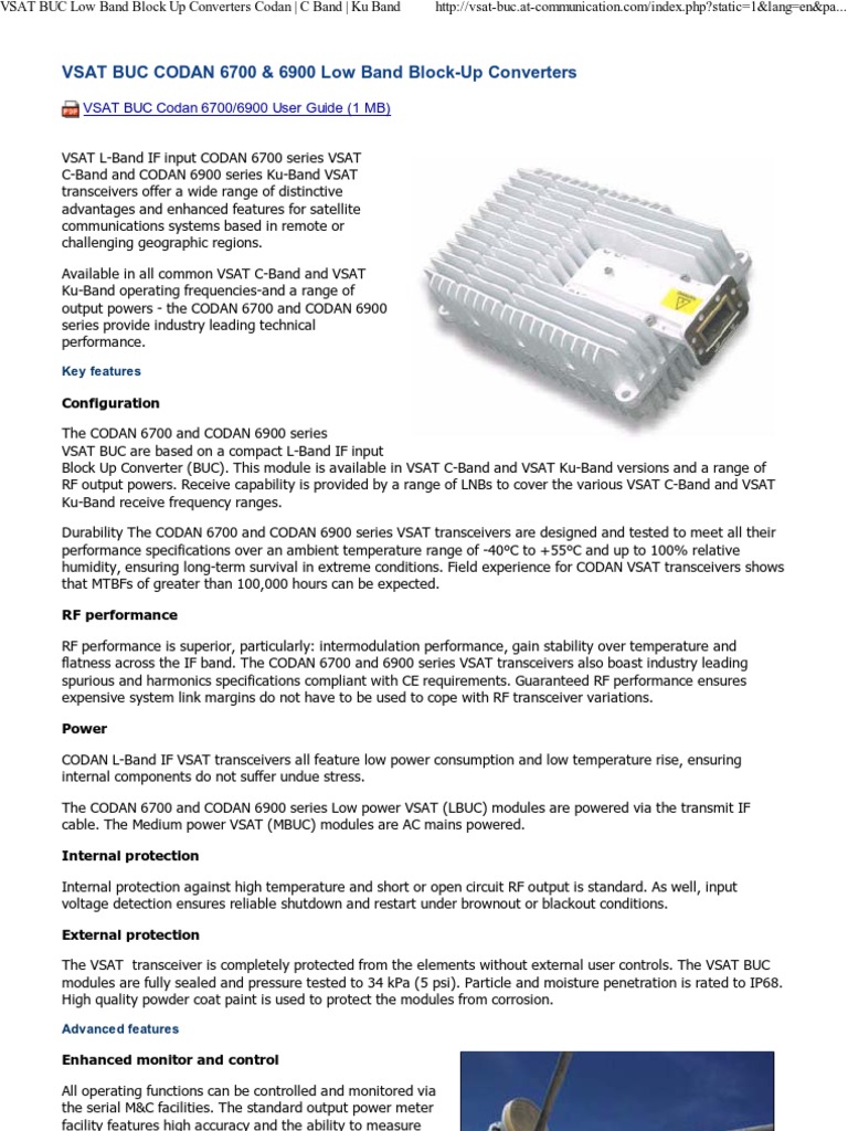 vsat_buc_6900 | Very Small Aperture Terminal | Decibel