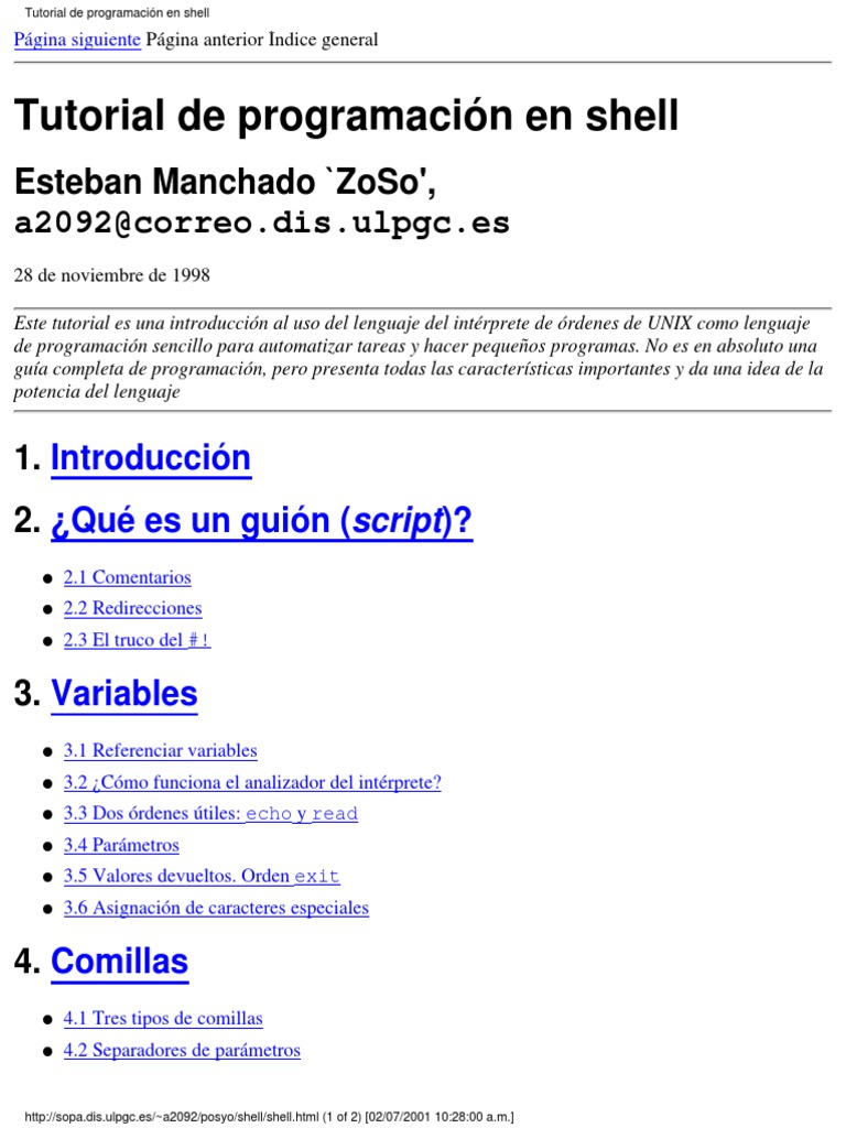 Programacion en Shell | PDF | Lenguaje de programación | Perl
