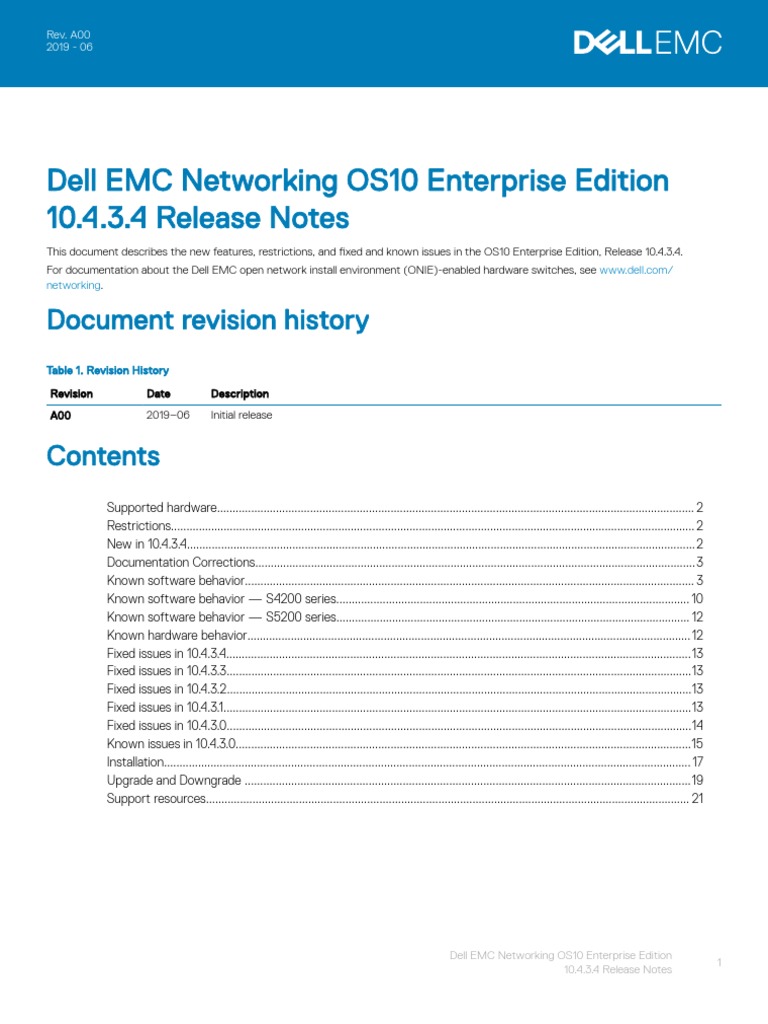 Dell EMC Networking OS10 Enterprise Edition 10.4.3.4 Release Notes ...