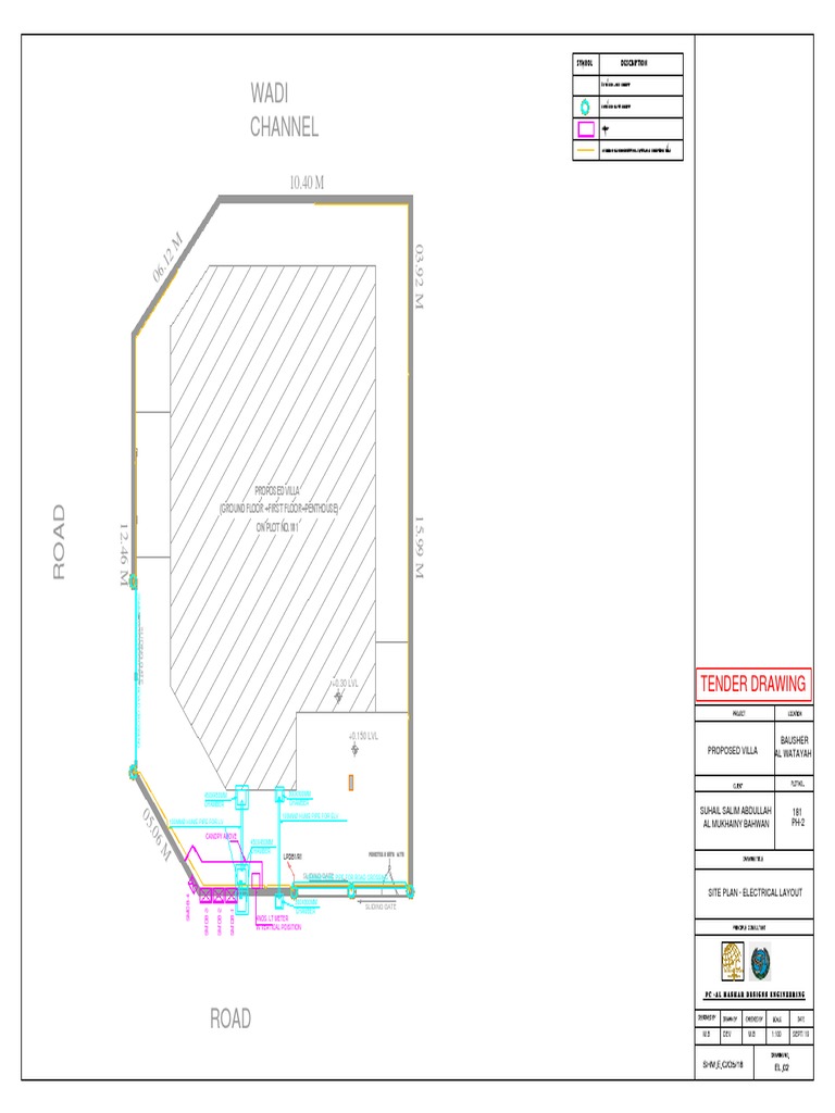 Wadi Channel: Tender Drawing | PDF