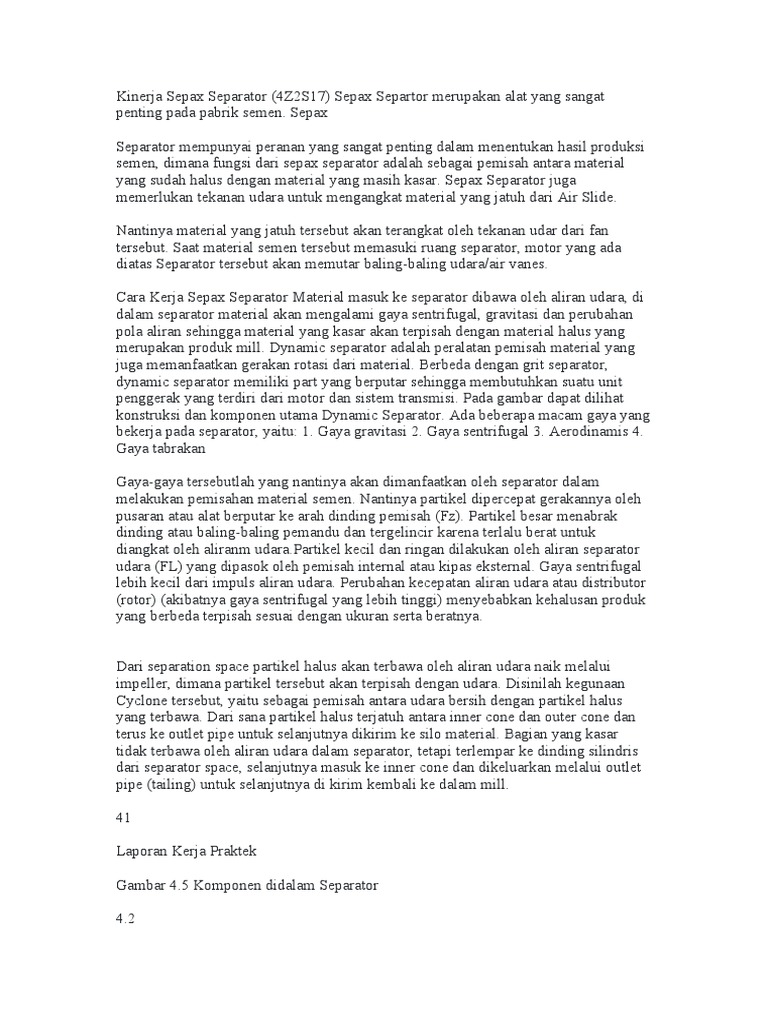 Kinerja Sepax Separator | PDF | Teknologi & Rekayasa