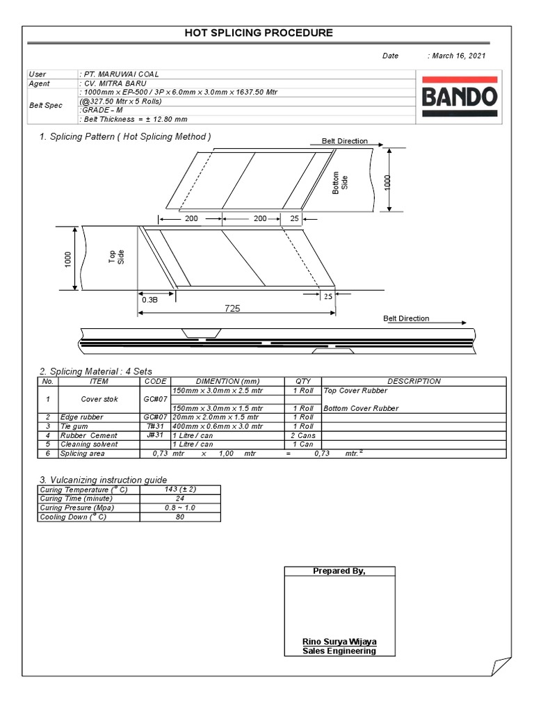Hot Splicing PT. Maruwai Coal | PDF | Building Materials | Industrial ...