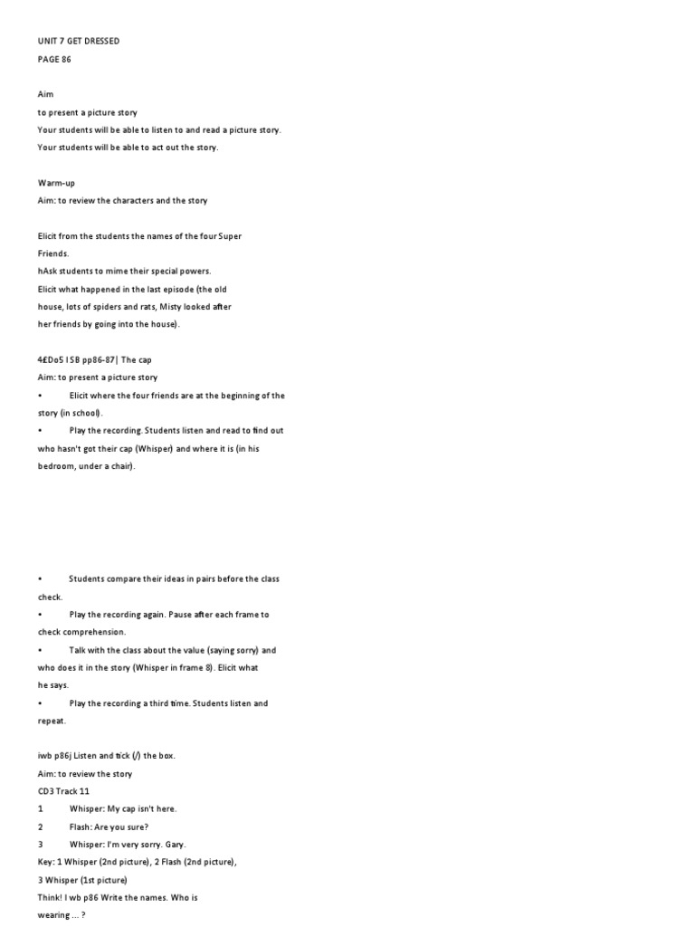 Unit 7 Get Dressed | PDF | Clothing