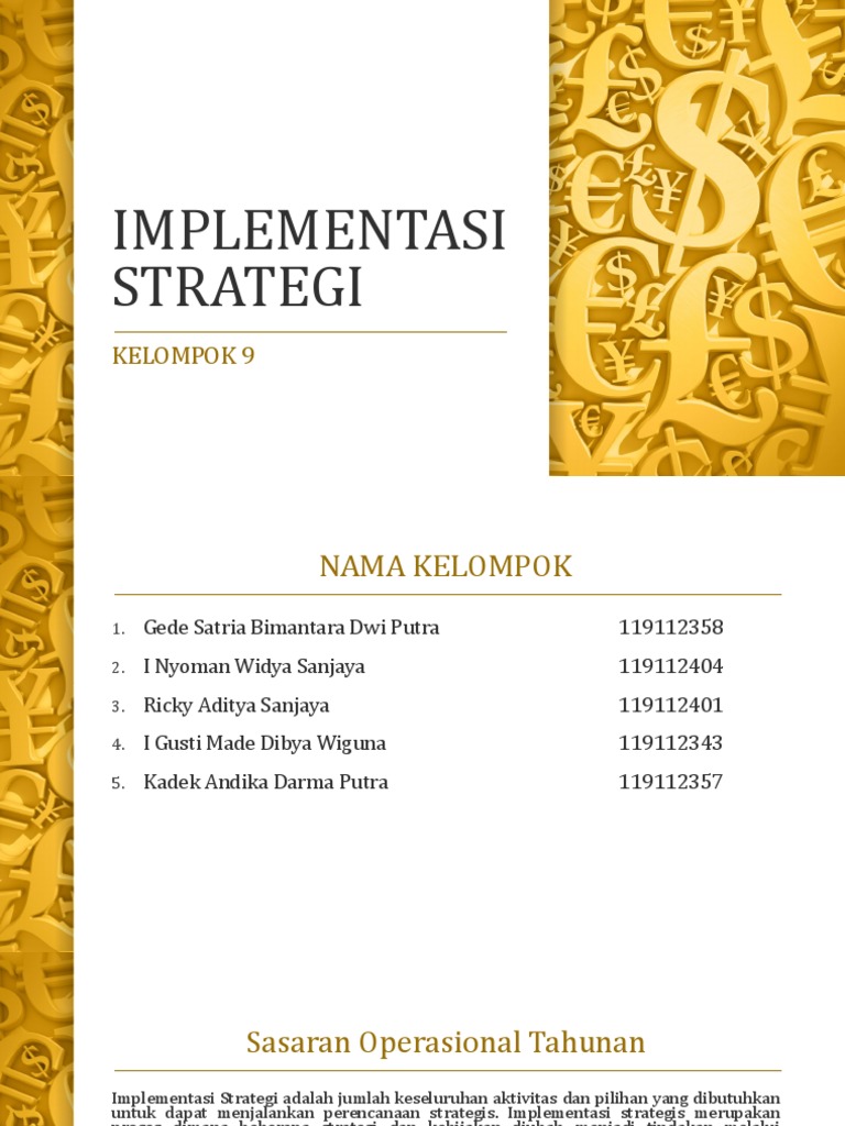 Kelompok 9 Manajemen Strategi Implementasi Strategi | PDF