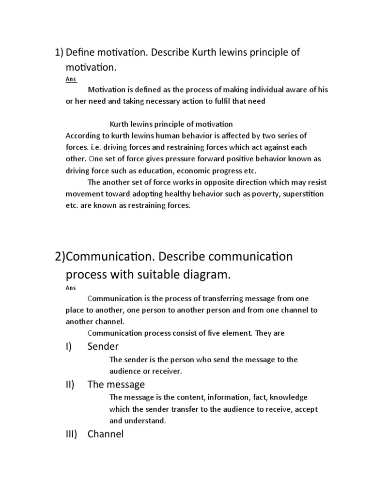 2) Communication. Describe Communication Process With Suitable Diagram ...