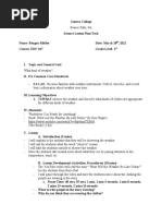 3rd Grade Lesson Plan - Weather | PDF | Lesson Plan | Science