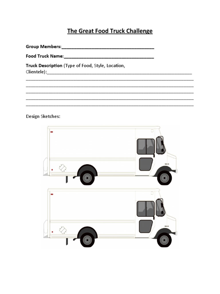 Food Truck Worksheet 1 | PDF