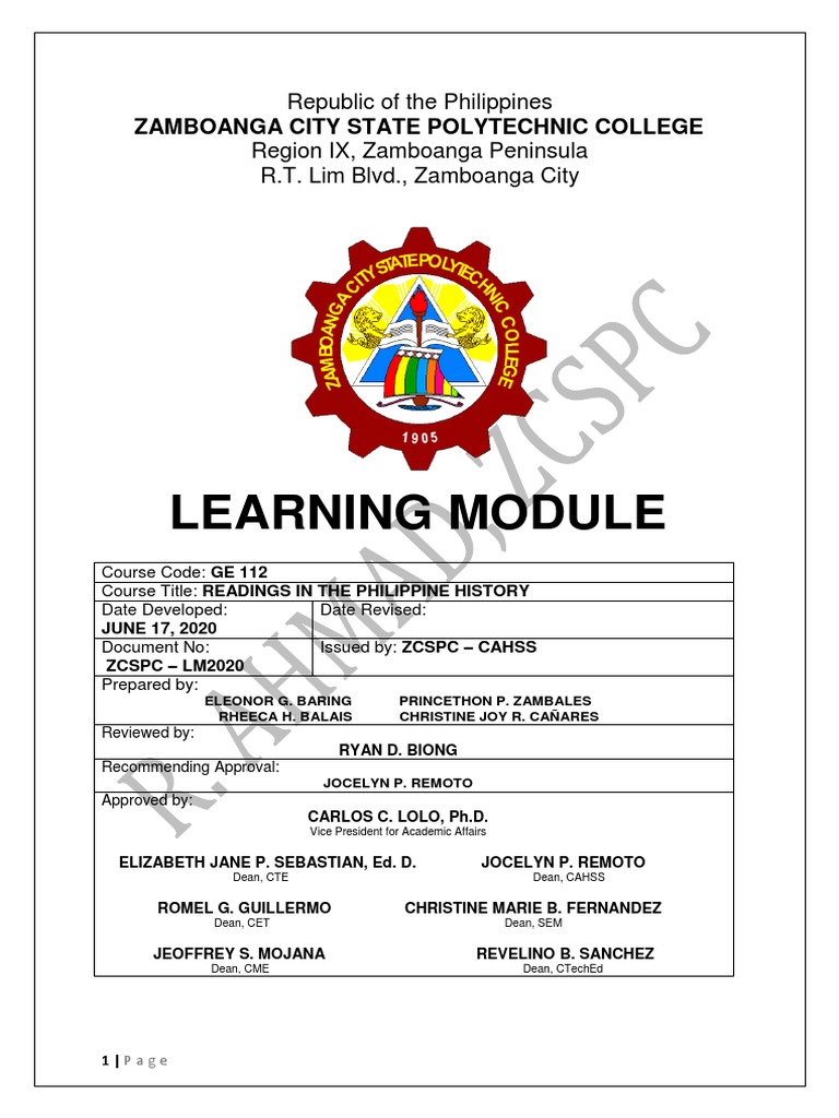 GE 112 - Module 2 X Lesson 3 | PDF | Philippines